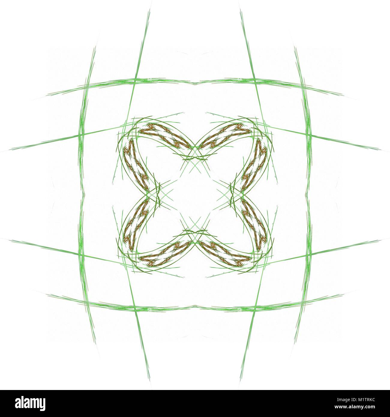 Abstract green floral pattern isolated on white background Stock Photo ...