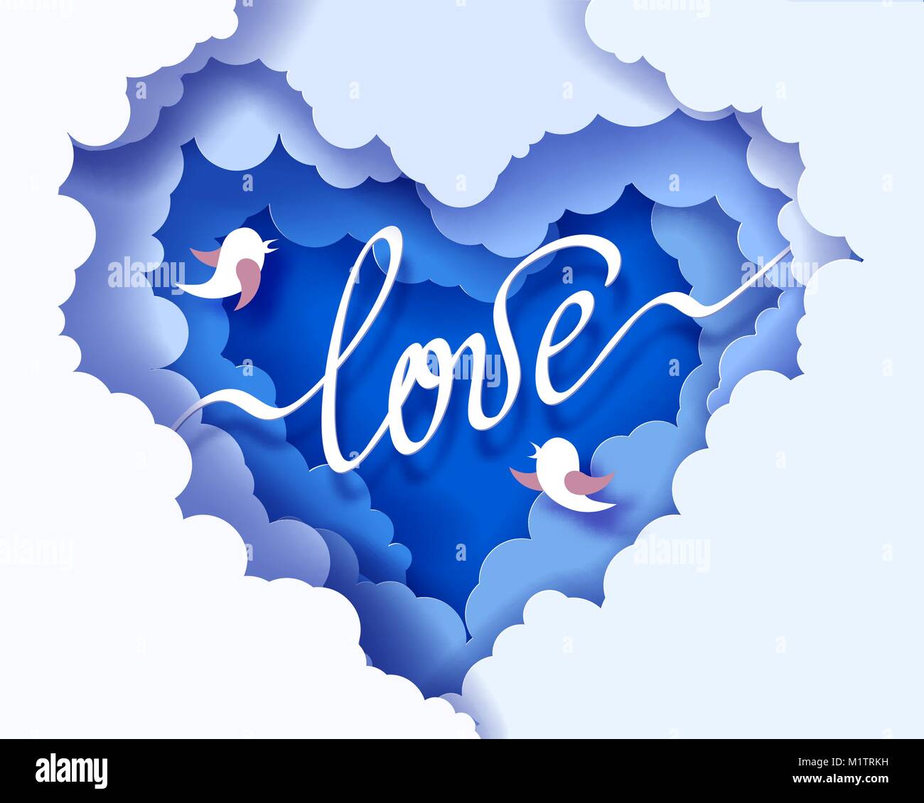 Paper design with clouds in heart shape Stock Vector Image & Art - Alamy