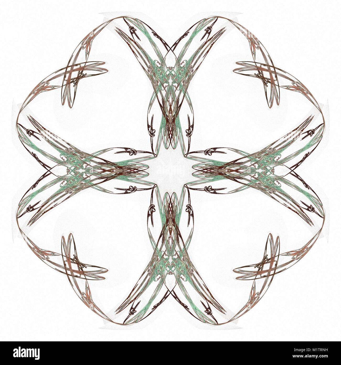 Abstract green floral pattern isolated on white background Stock Photo ...