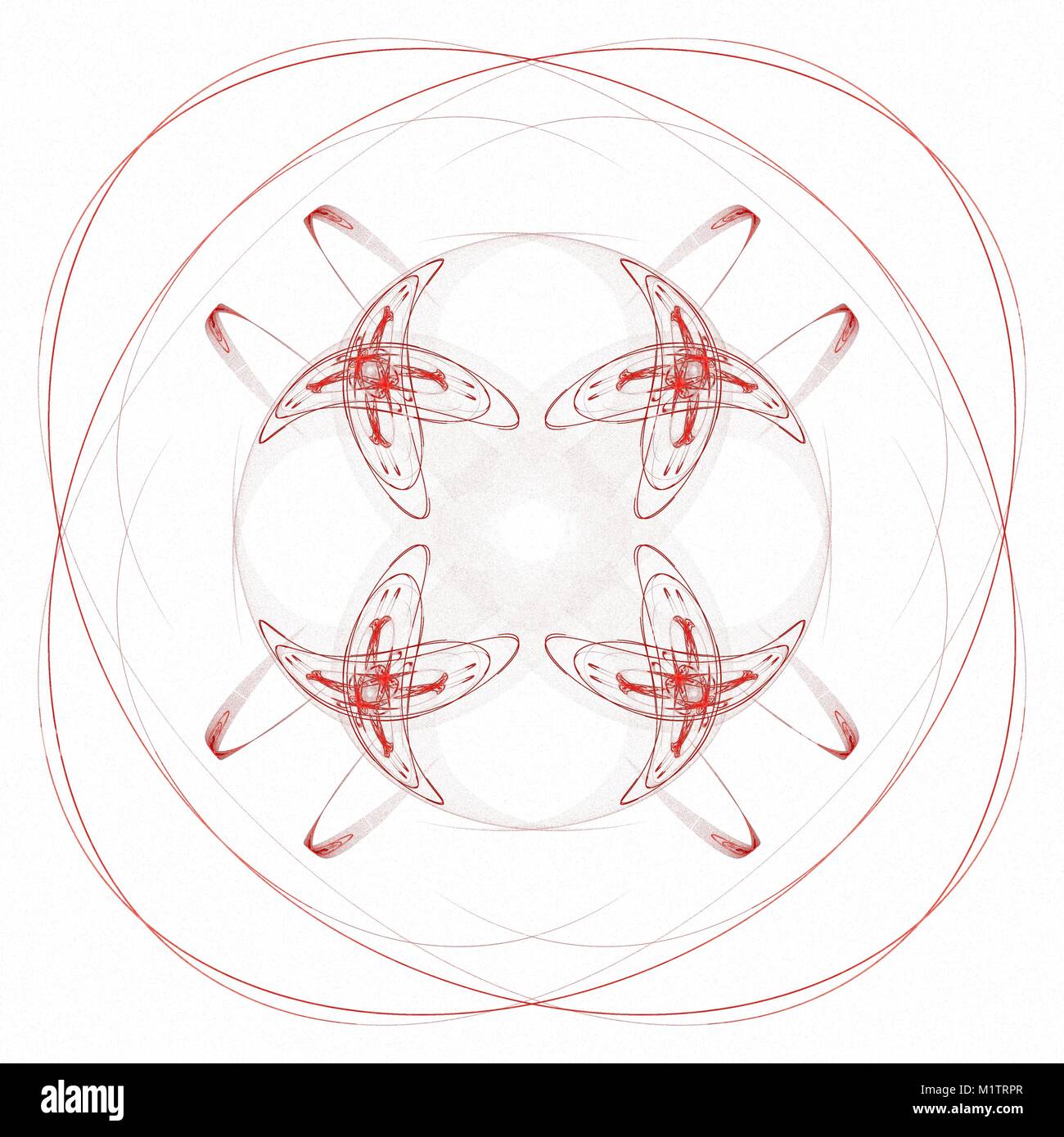 Abstract red floral pattern isolated on white background Stock Photo ...