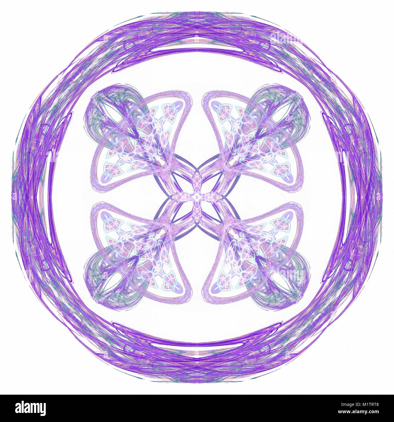 Abstract purple floral pattern isolated on white background Stock Photo ...