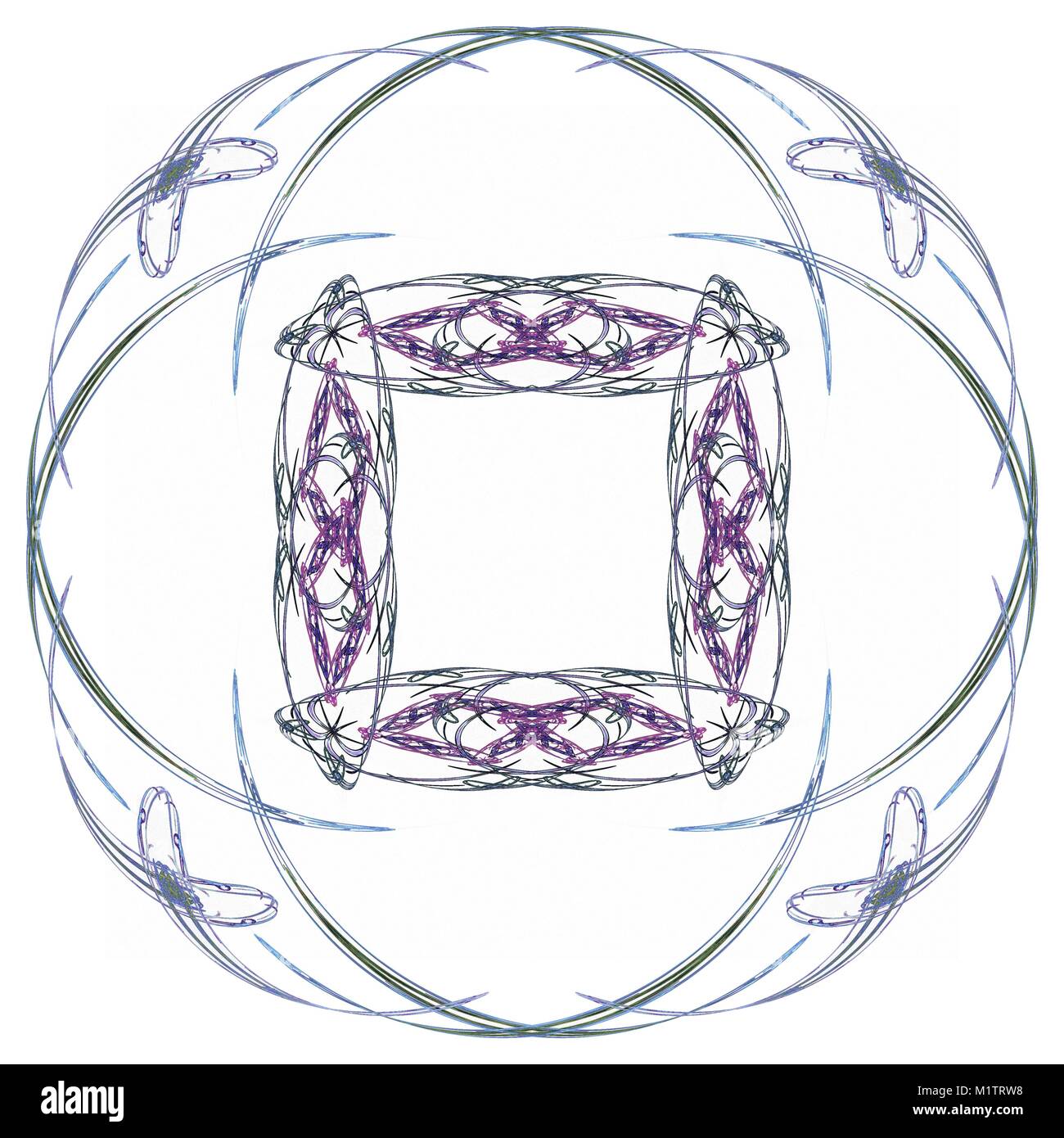 Abstract purple floral pattern isolated on white background Stock Photo ...