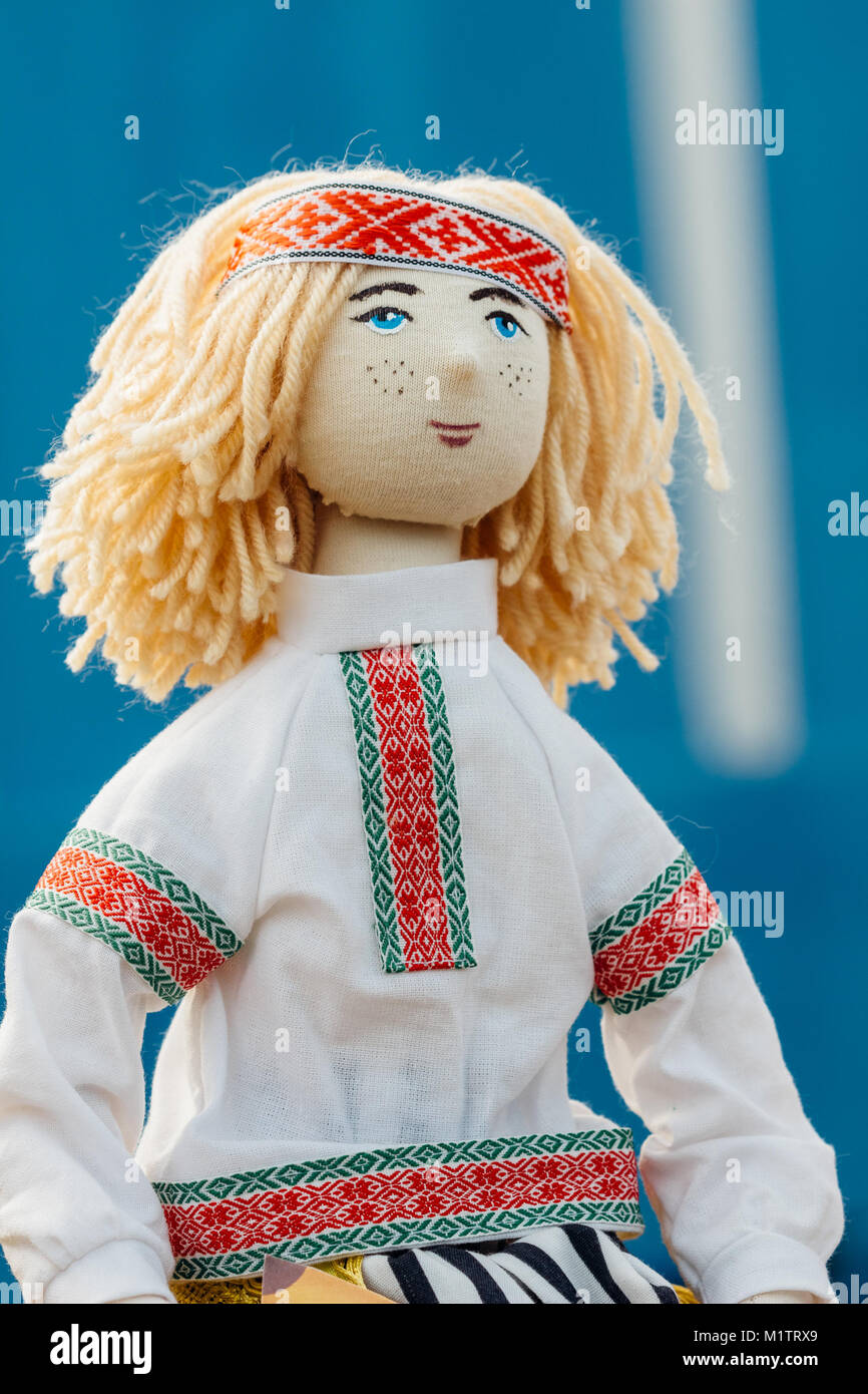Beautiful rag doll boy. Folk, National souvenir from Belarus Stock ...