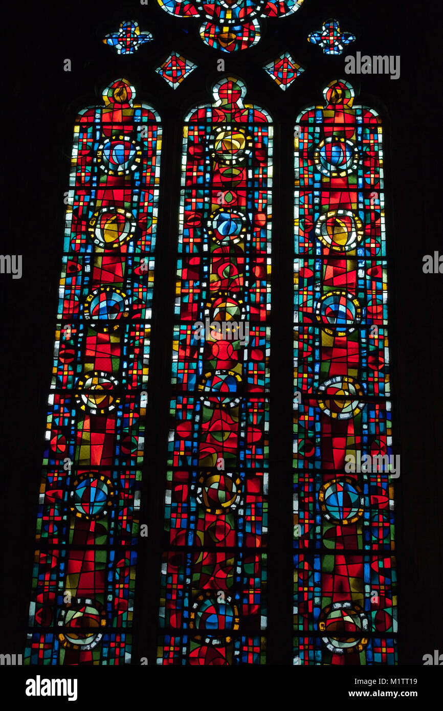 Stained Glass Windows Of Saint Gatien Cathedral In Tours France Stock