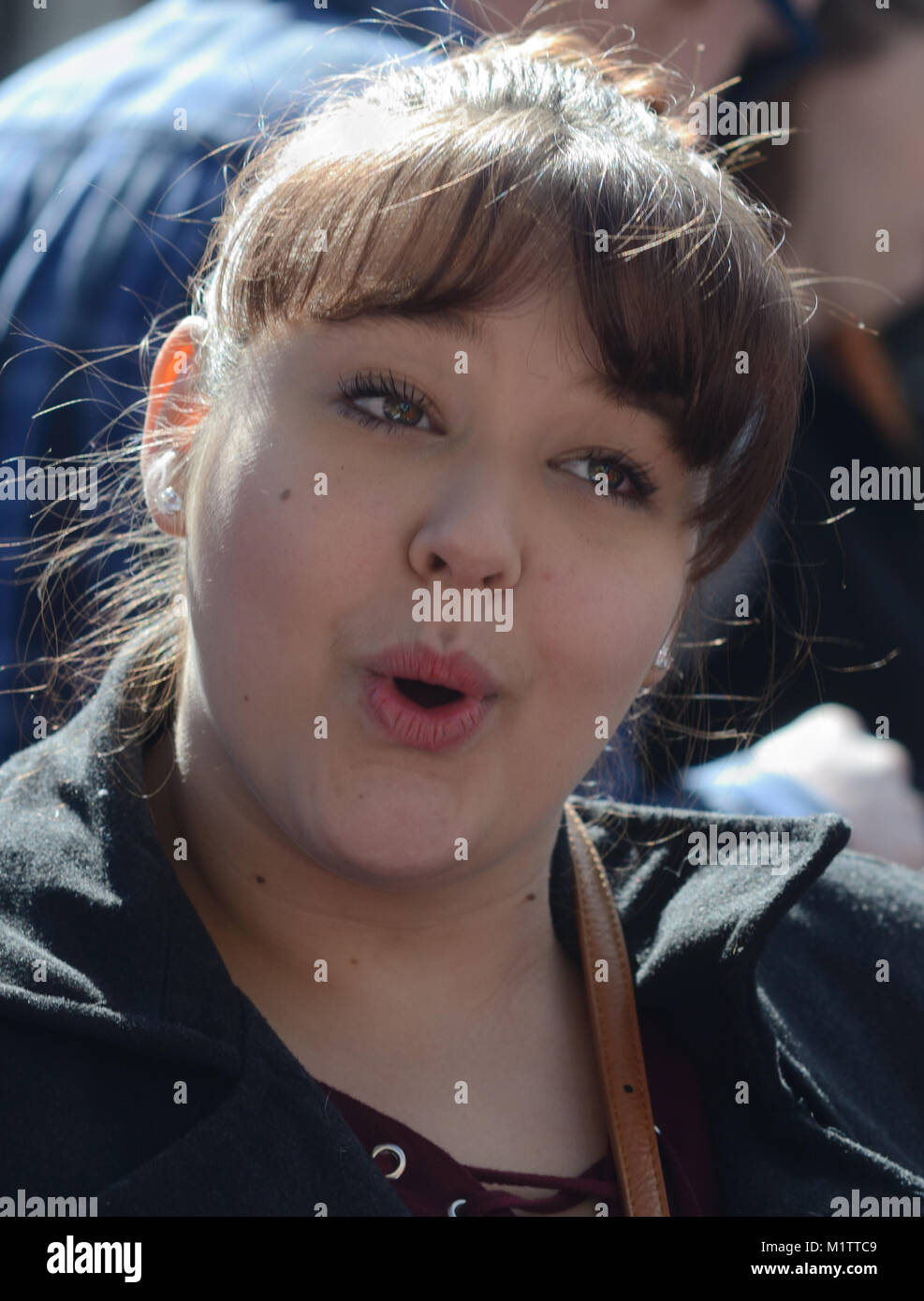 Youthful singer at Sing Along Boulder Stock Photo - Alamy