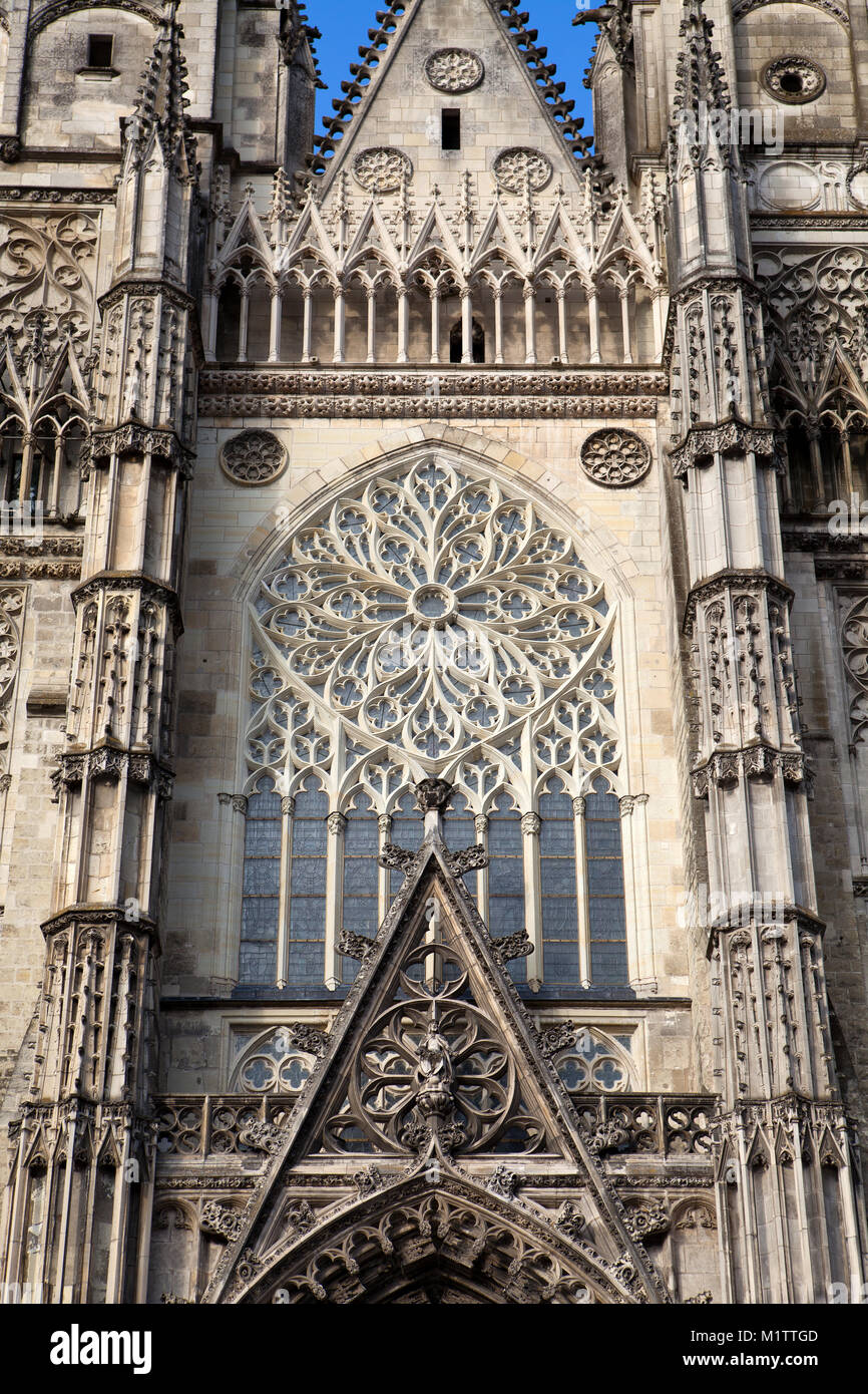 Gothic cathedral of Saint Gatien in Tours, Loire Valley France Stock ...