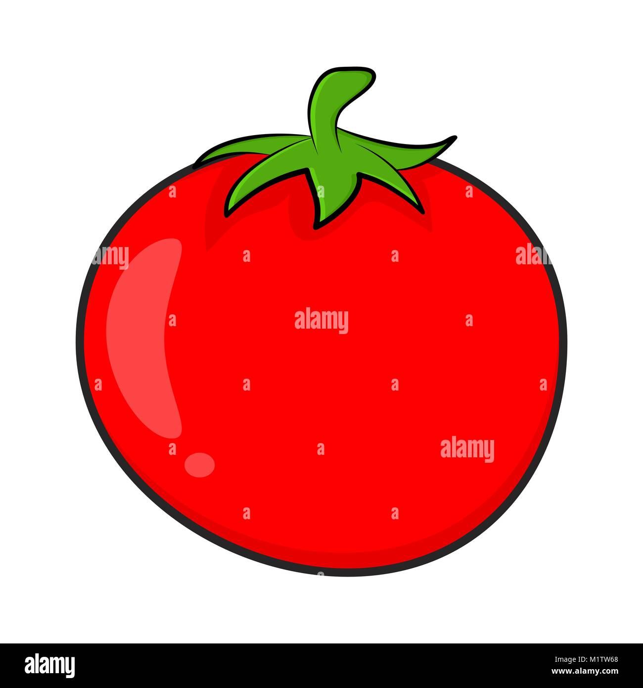 cartoon simple tomato isolated on white background Stock Vector Image Art Alamy