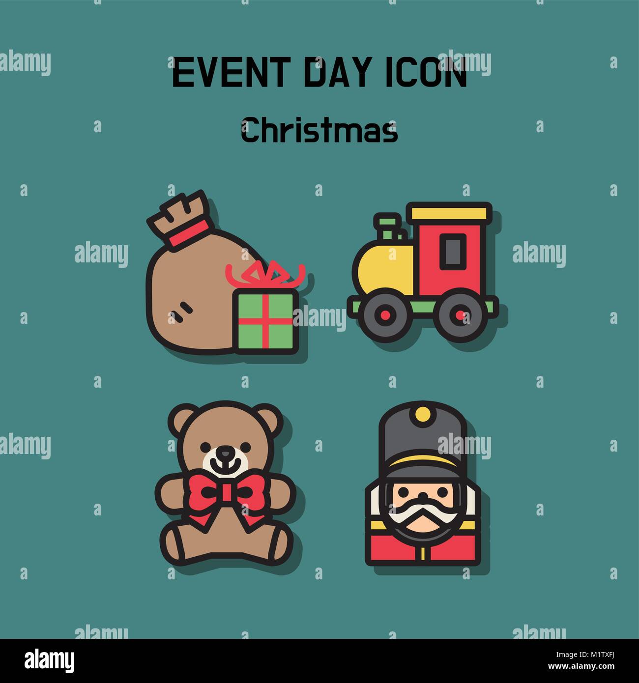 Event day icon set. Express all kinds of event as character icon set ...