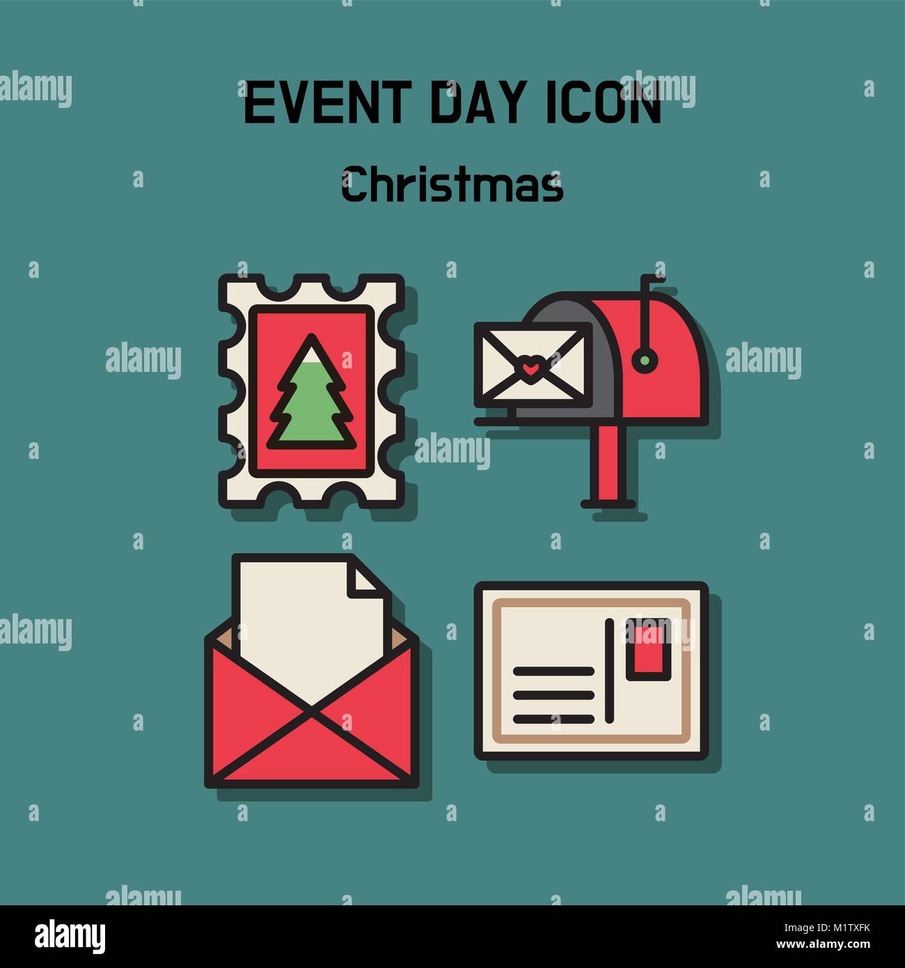 Event day icon set. Express all kinds of event as character icon set ...