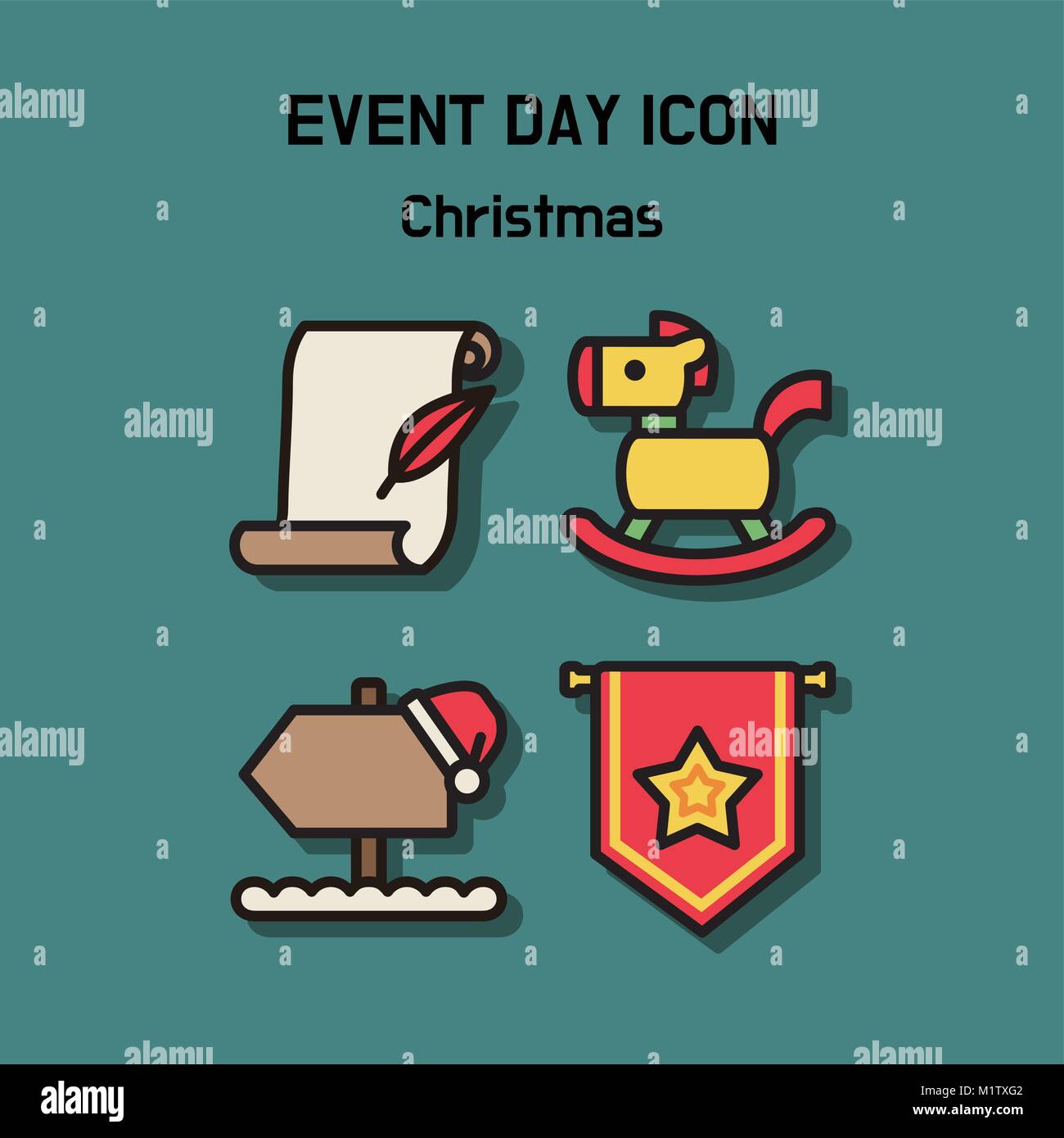 Event day icon set. Express all kinds of event as character icon set ...