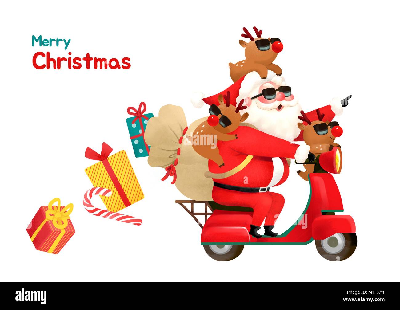 Present Delivery Santa Claus concept Vector Illustration, Christmas and ...
