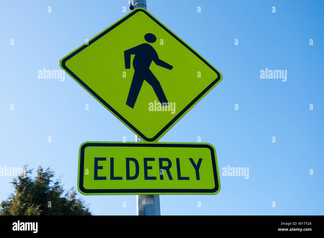 Elderly people road sign hi-res stock photography and images - Alamy