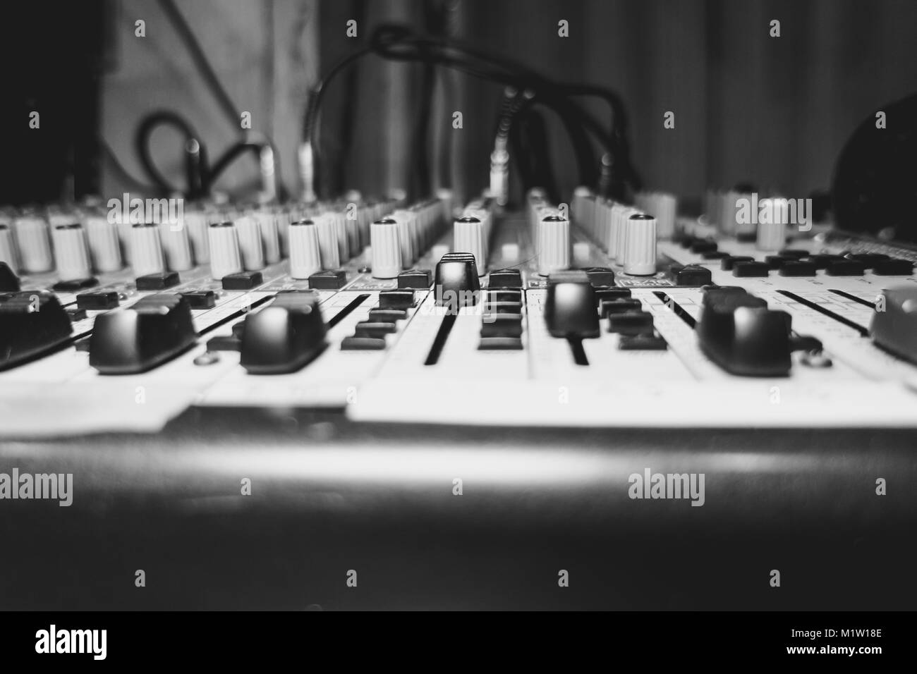 Live mixer console Black and White Stock Photos & Images - Alamy