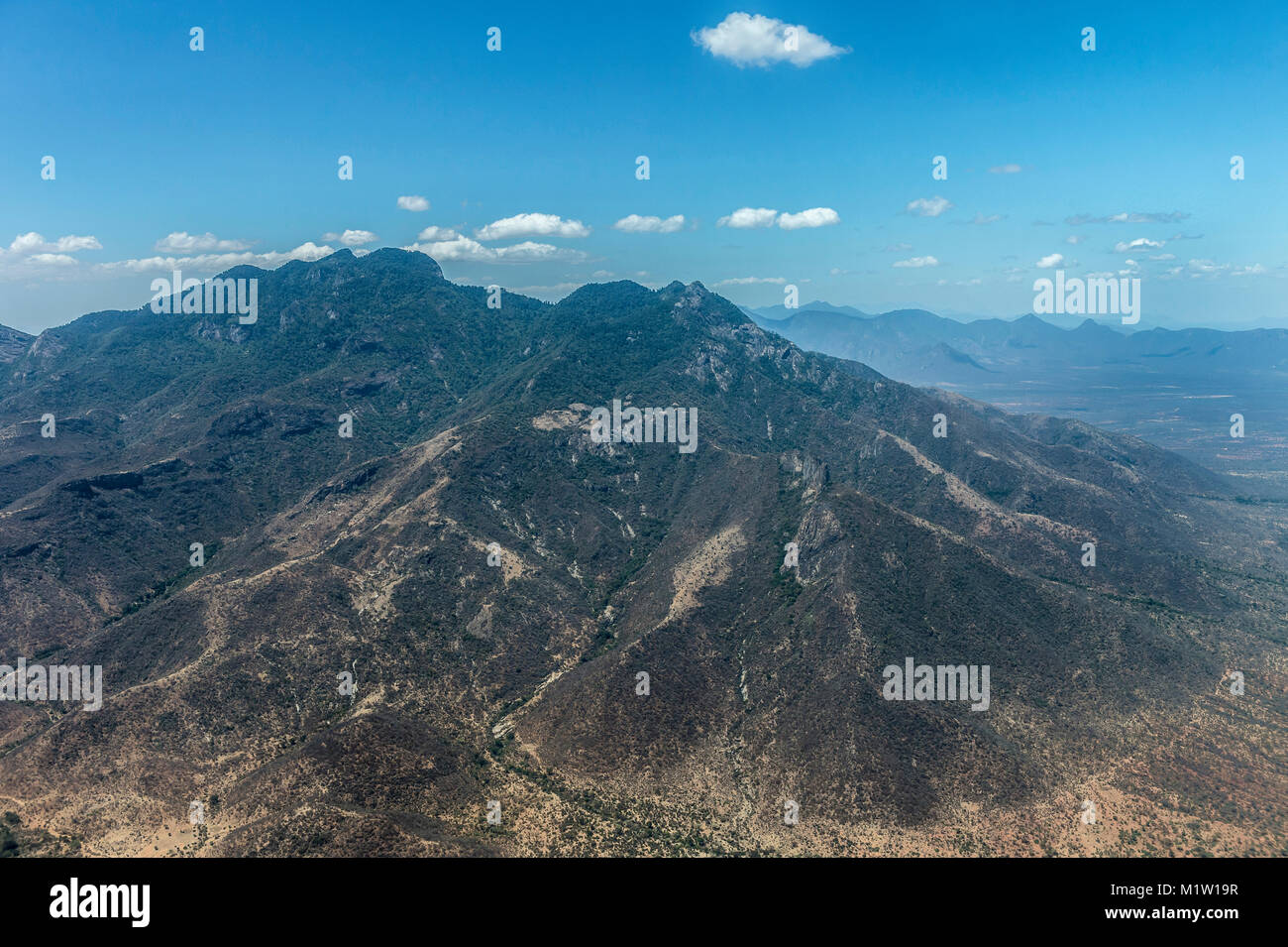 An aerial view of the southern end of the famous Mathews Range in ...