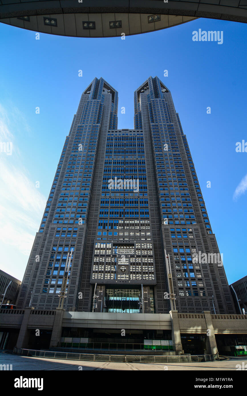 Tokyo, Japan - Jan 3, 2016. Twin Towers of Tokyo Metropolitan ...