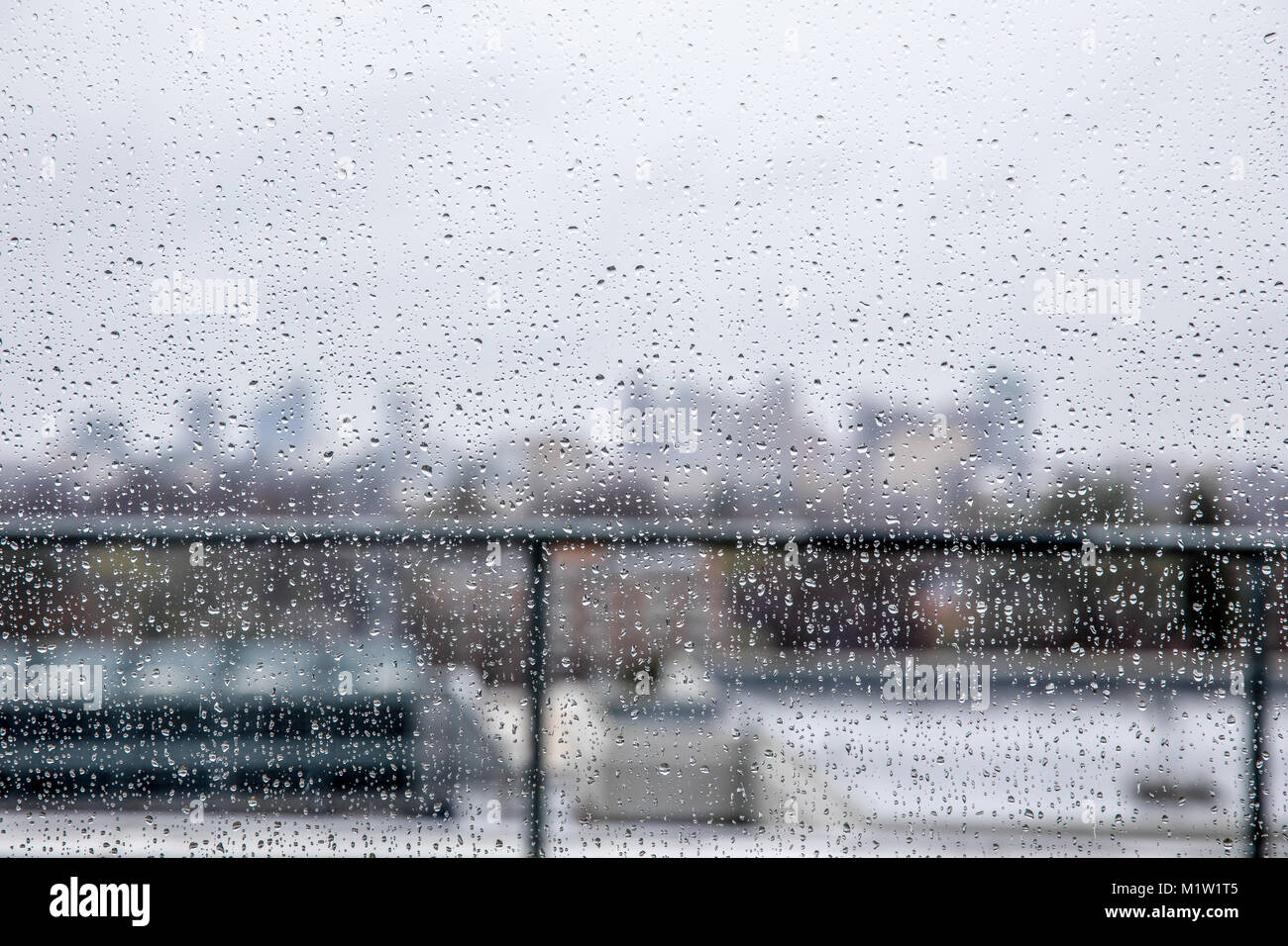 Rain drops on window. Rainy day Stock Photo - Alamy