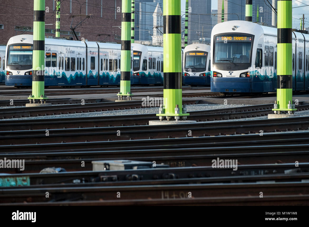 United States, Washington. Seattle, O&M Yard of Sound Transit light ...