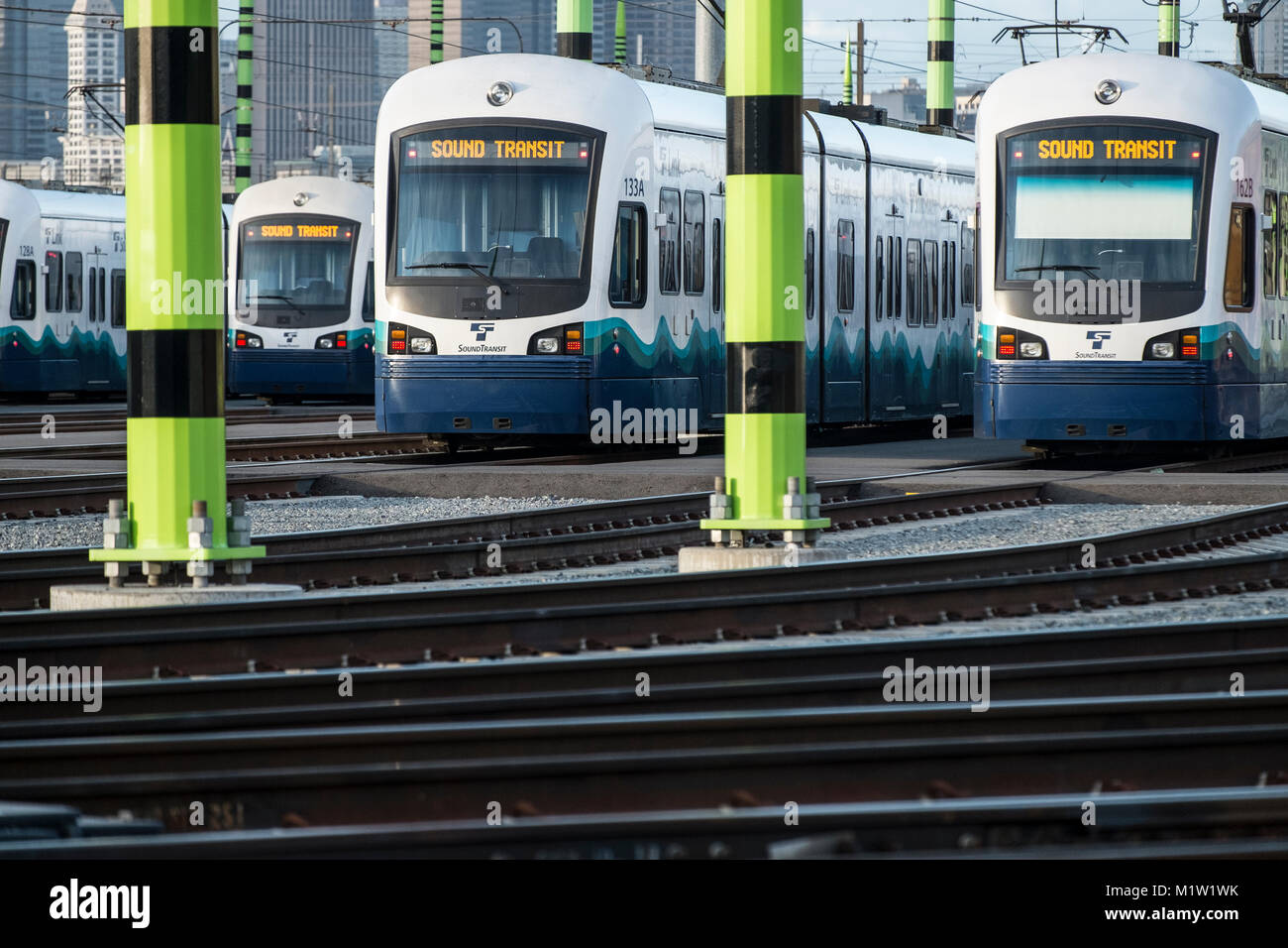 United States, Washington. Seattle, O&M Yard of Sound Transit light ...
