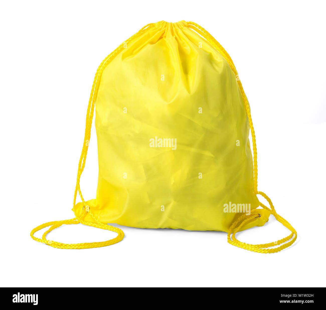 Drawstring pack template classic yellow isolated on white Stock Photo ...