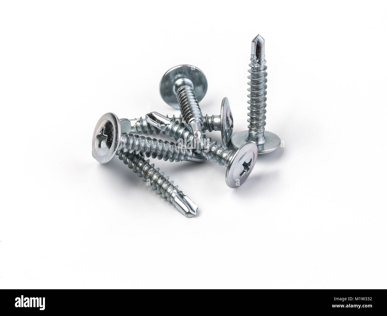 Screws isolated on white background close up Stock Photo - Alamy