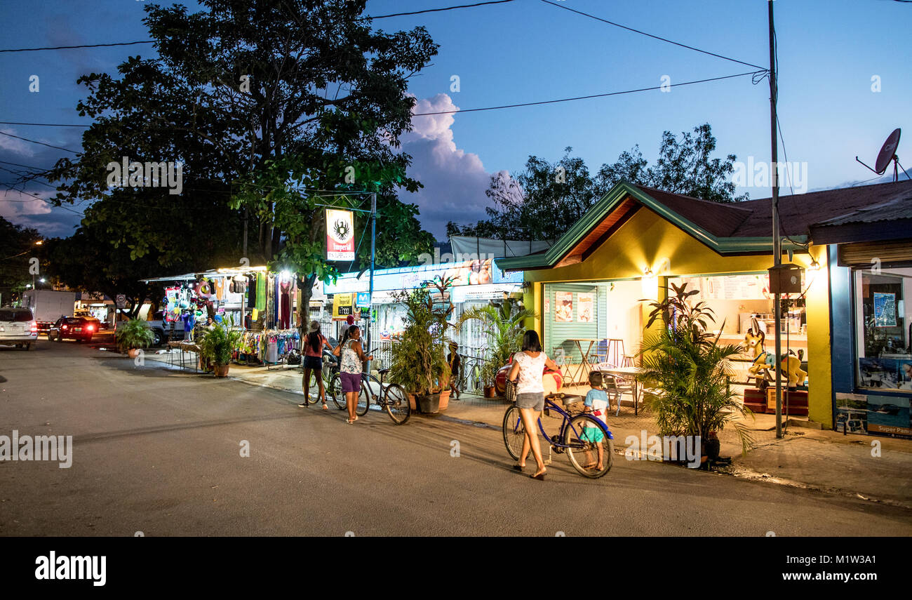 Central Playa Coco At Night Costa Rica Central America Stock Photo - Alamy