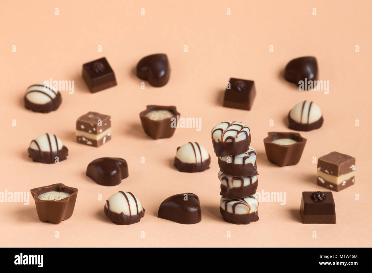 beautiful design chocolates in nice box Stock Photo - Alamy