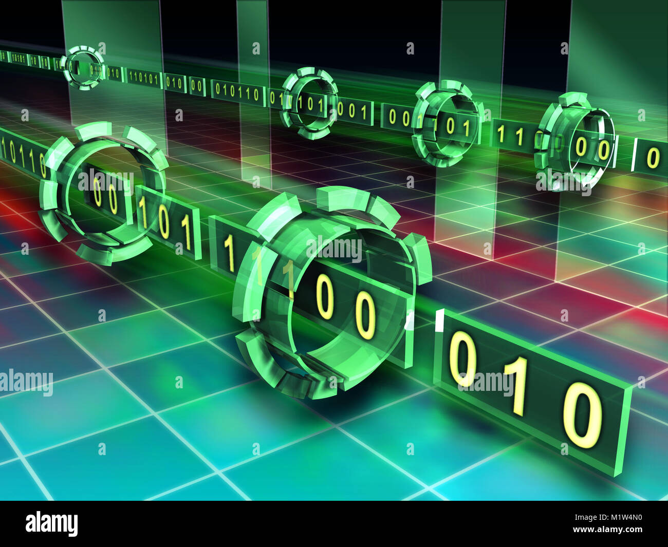 Writing data on an external hard disk. Digital illustration Stock Photo ...