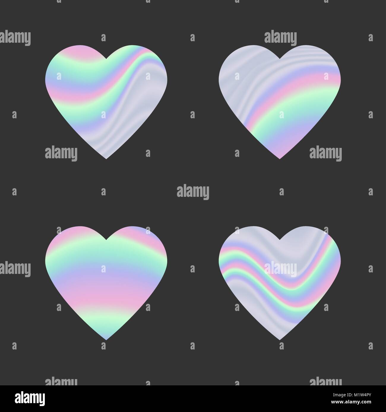 Set of holographic hearts, vector Stock Vector Image & Art - Alamy