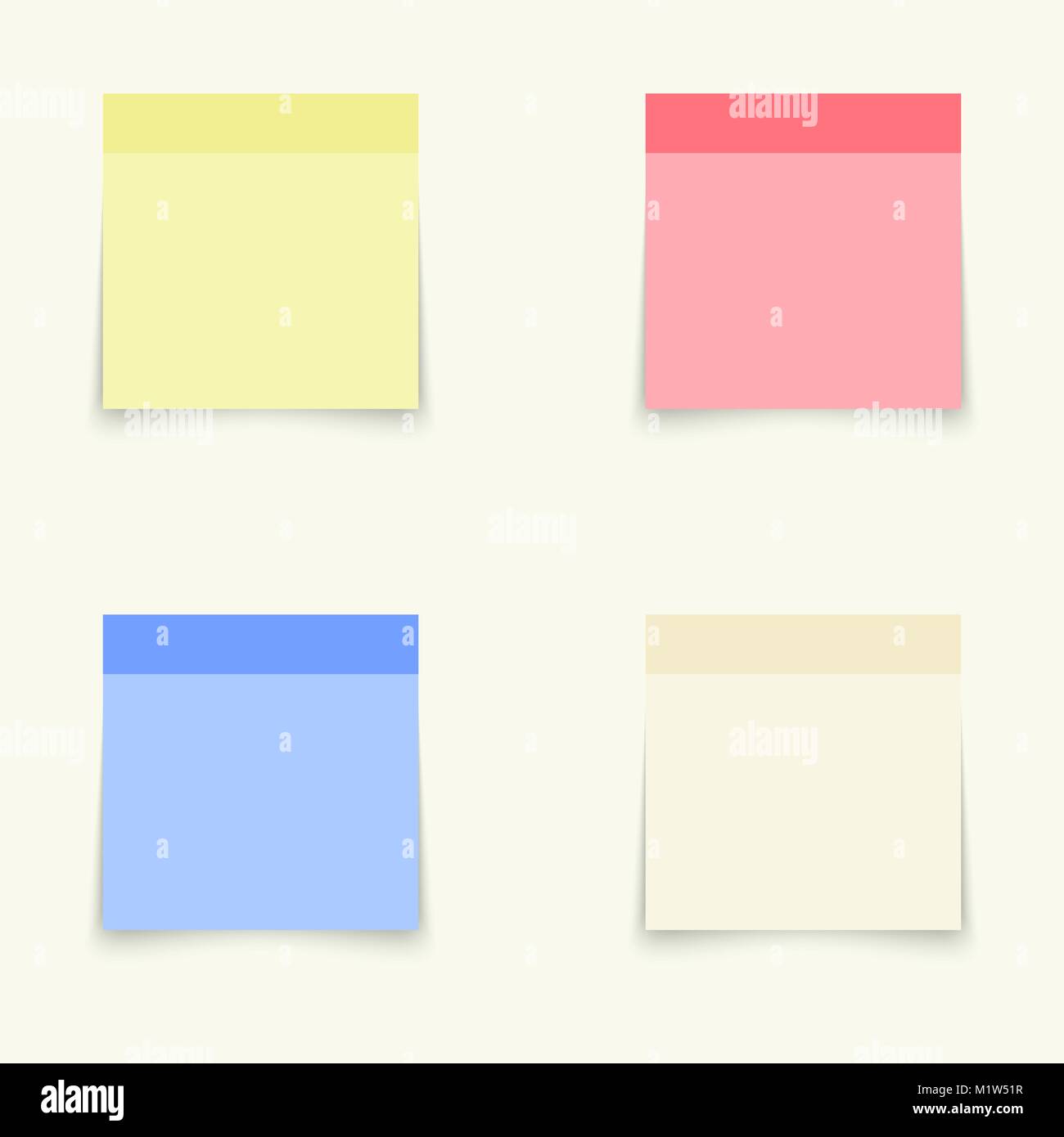 Paper stickers, templates for notes in square shape Stock Vector Image ...