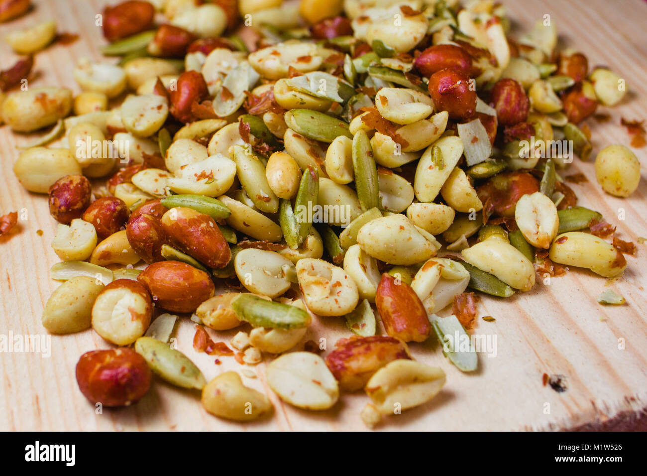 cacahuates pepitas o pipas mexican snack salted in mexico city Stock ...