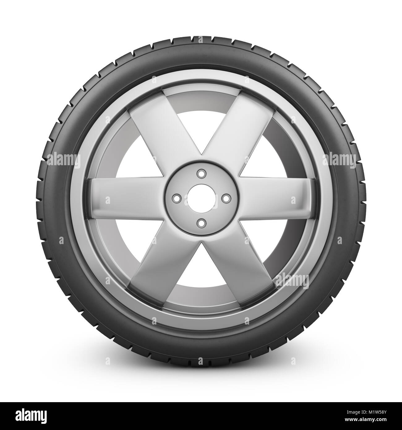 Modern wheel on a white background. 3d rendering Stock Photo - Alamy