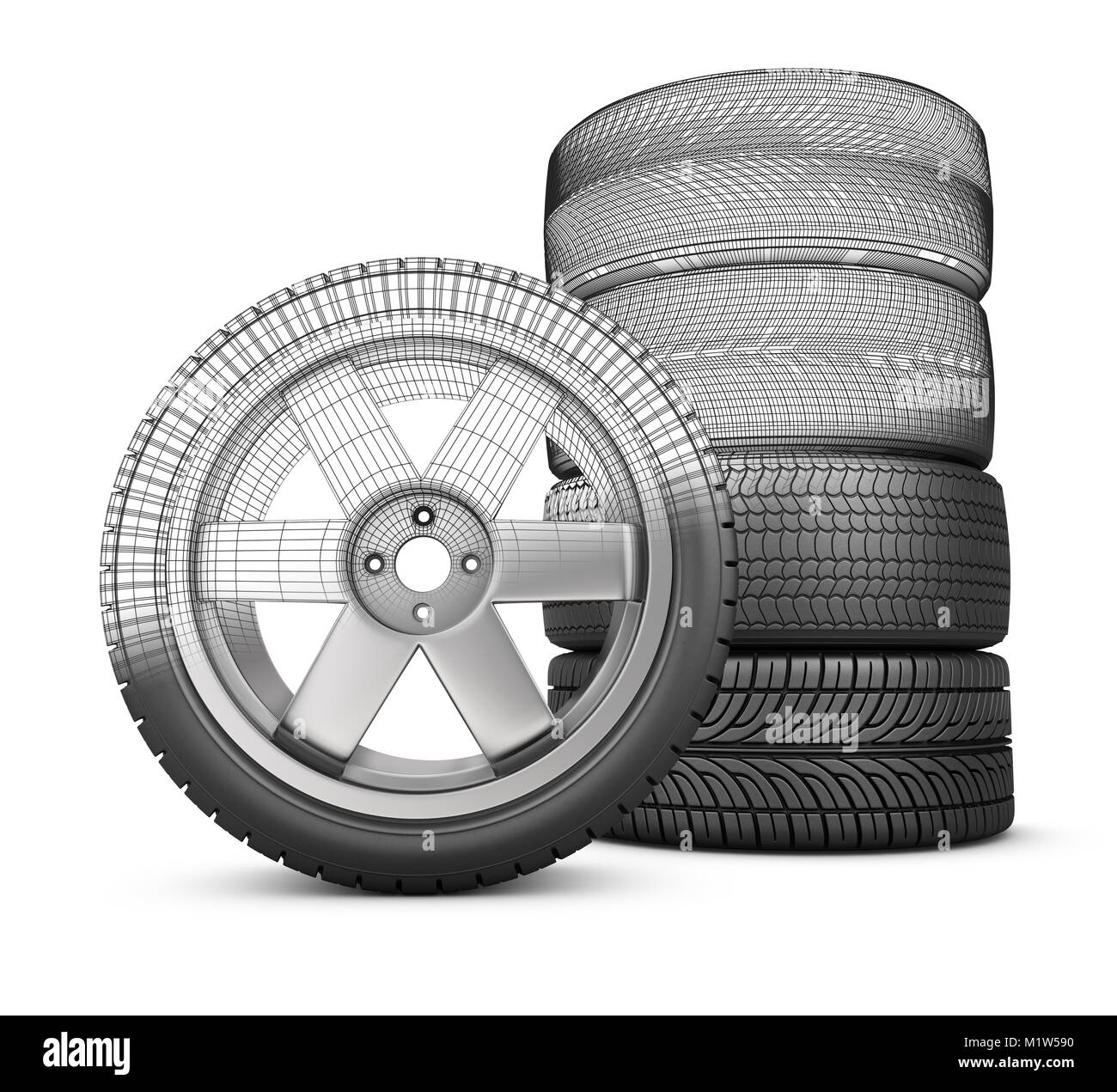 Driving wheel 3d Cut Out Stock Images & Pictures - Alamy