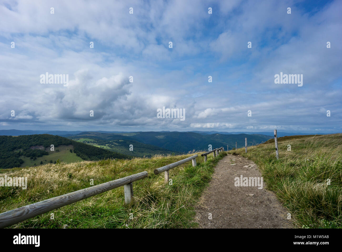 France - Hike trail through french mountains in the vosges Stock Photo ...