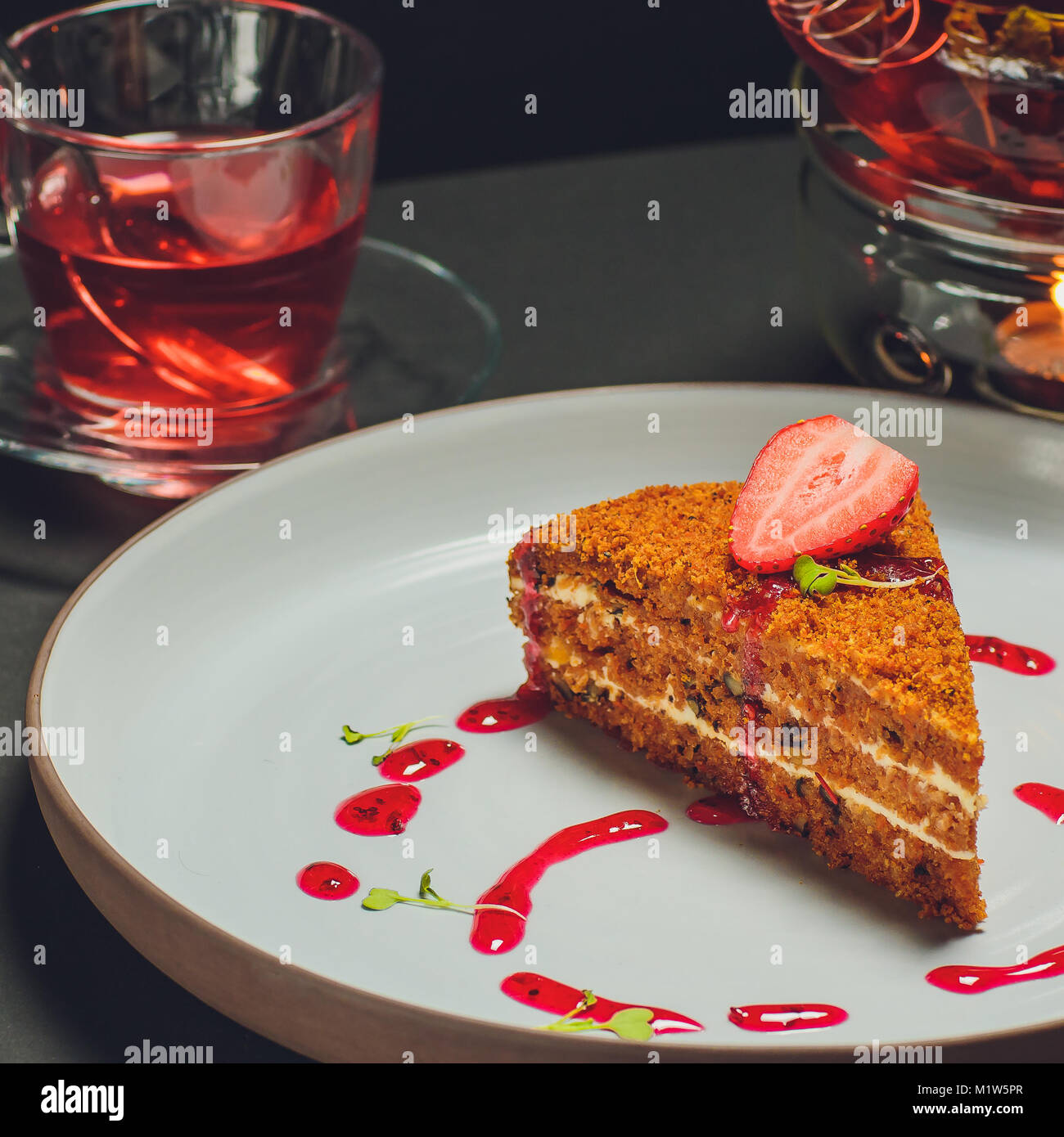cake on a black background closeup color Stock Photo - Alamy