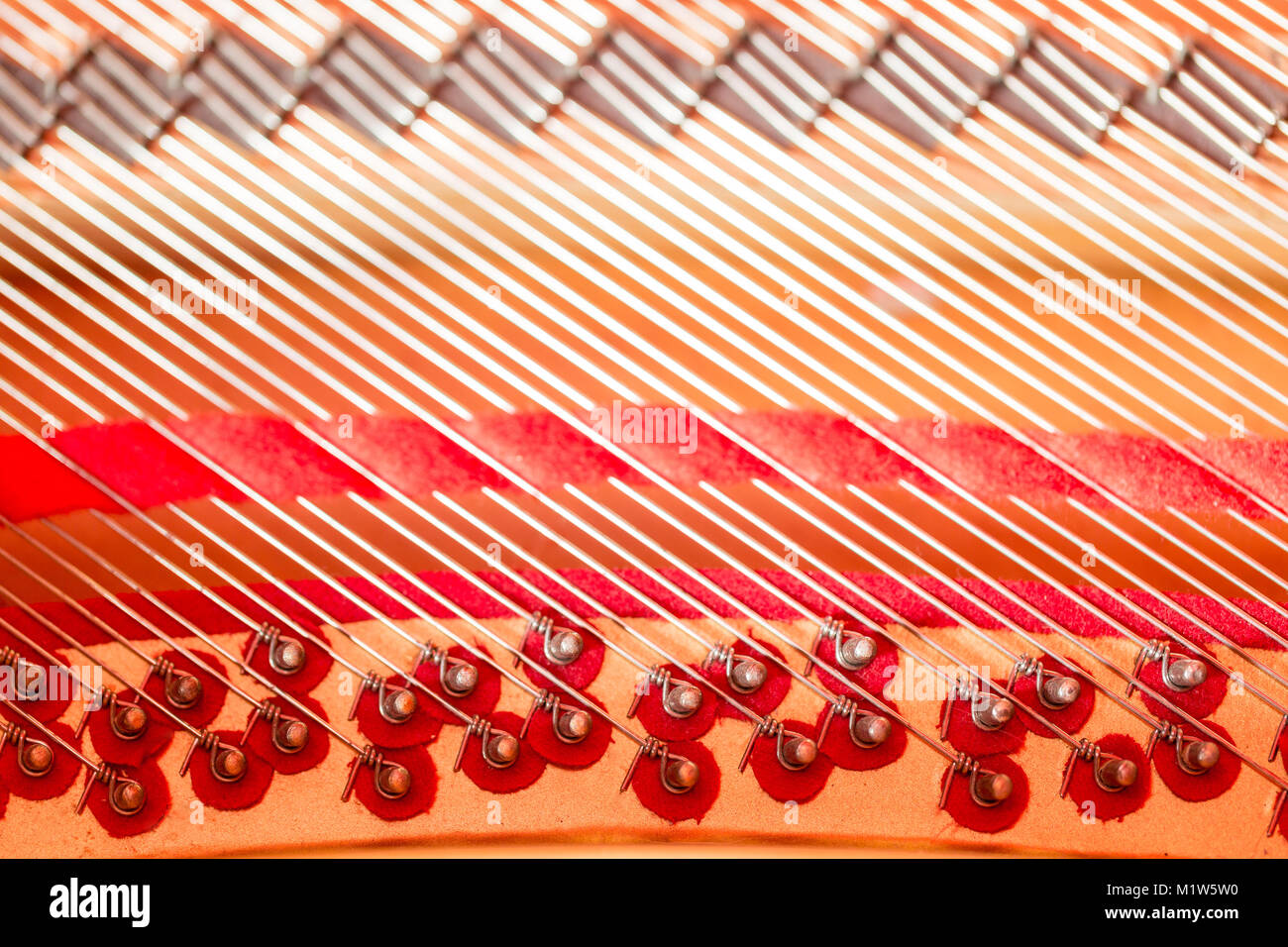 Grand piano strings. Piano inside with the shallow depth of field Stock ...