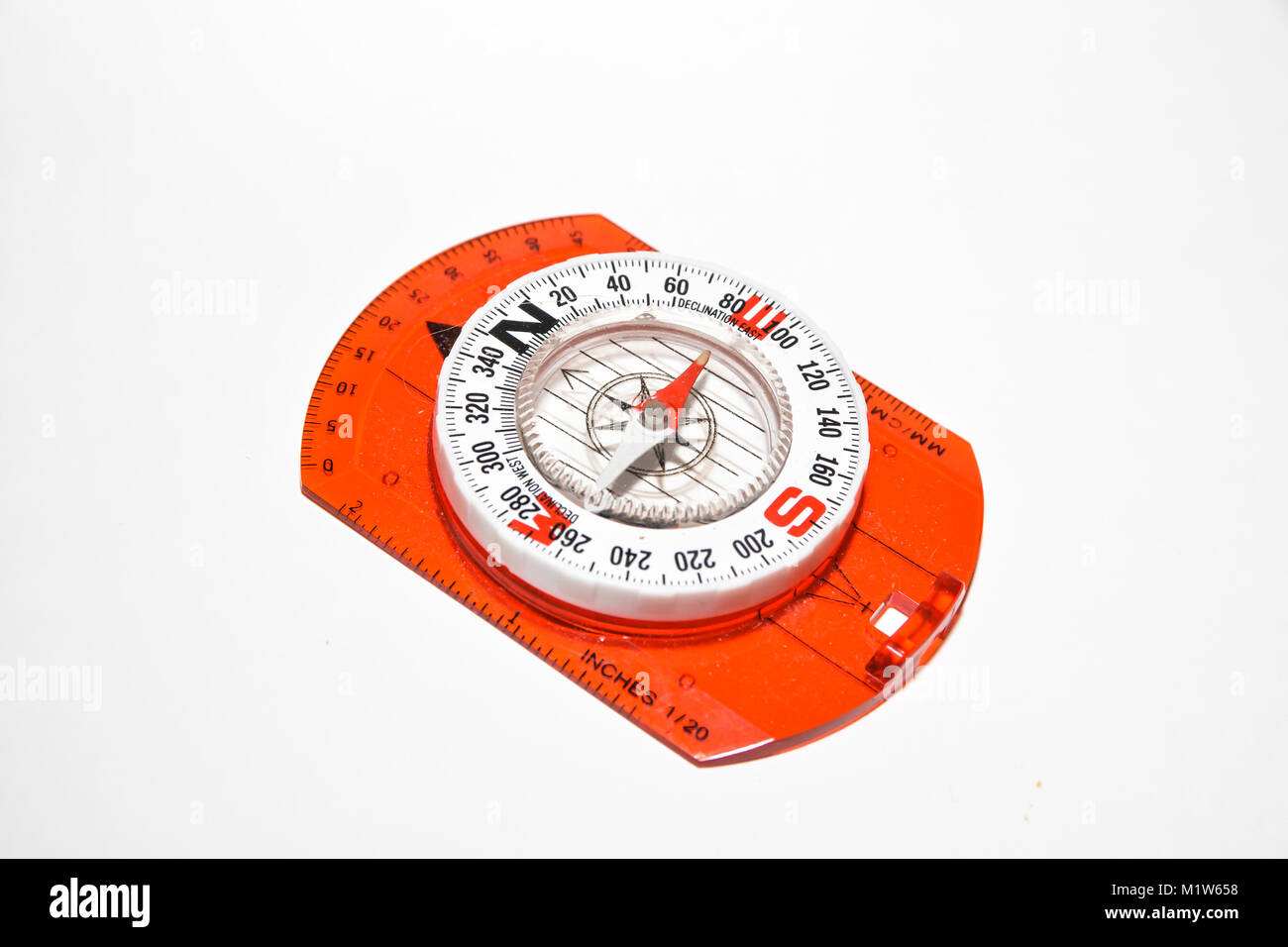 Magnetic compass. The navigation device is located on a white ...