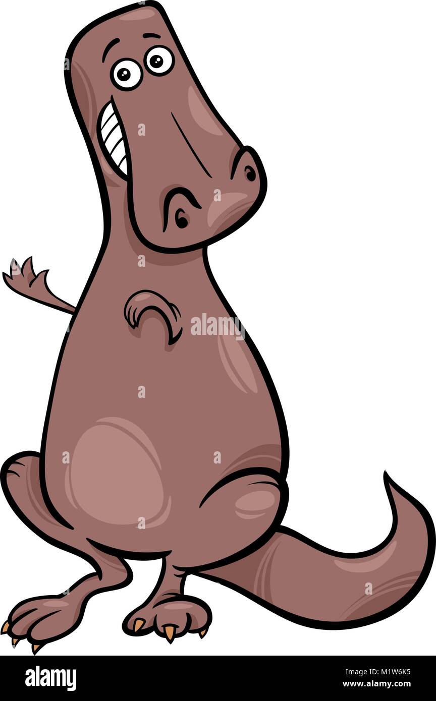 Cartoon Illustration of Dinosaur Prehistoric Reptile Animal Character ...