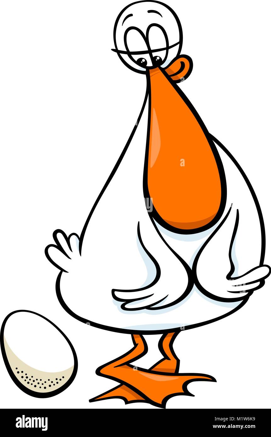 Cartoon Illustration of Funny Female Duck Farm Bird Animal Character ...
