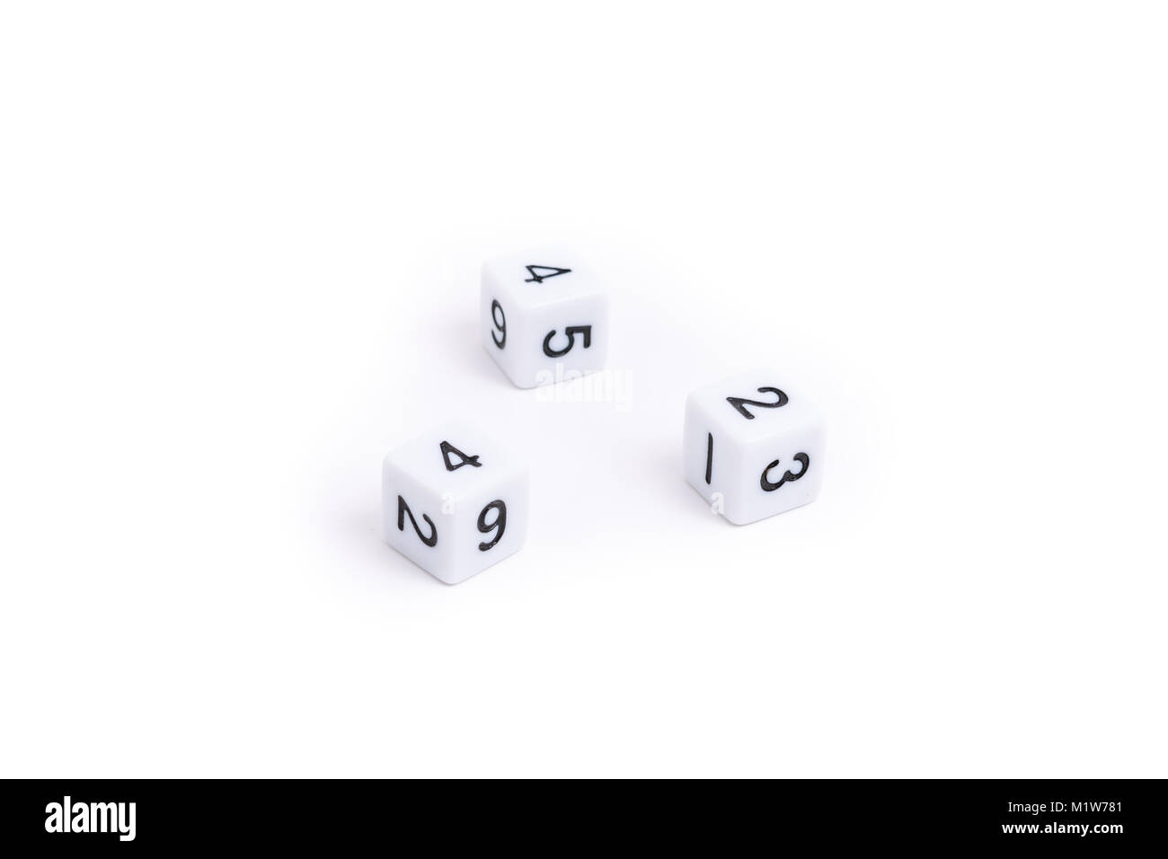 3 d6 dice isolated on white Stock Photo - Alamy