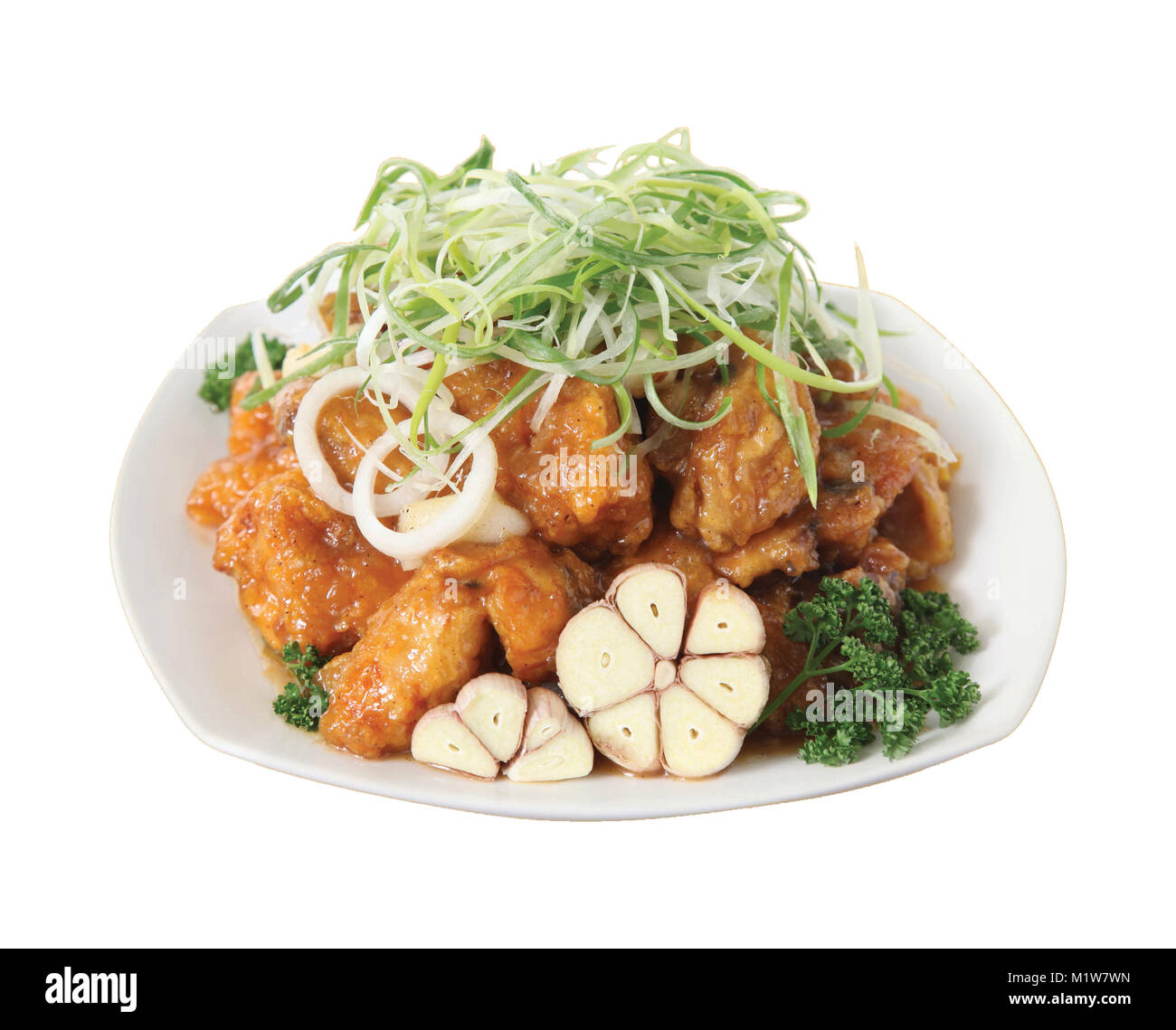 Fresh fried chicken leg Cut Out Stock Images & Pictures - Alamy