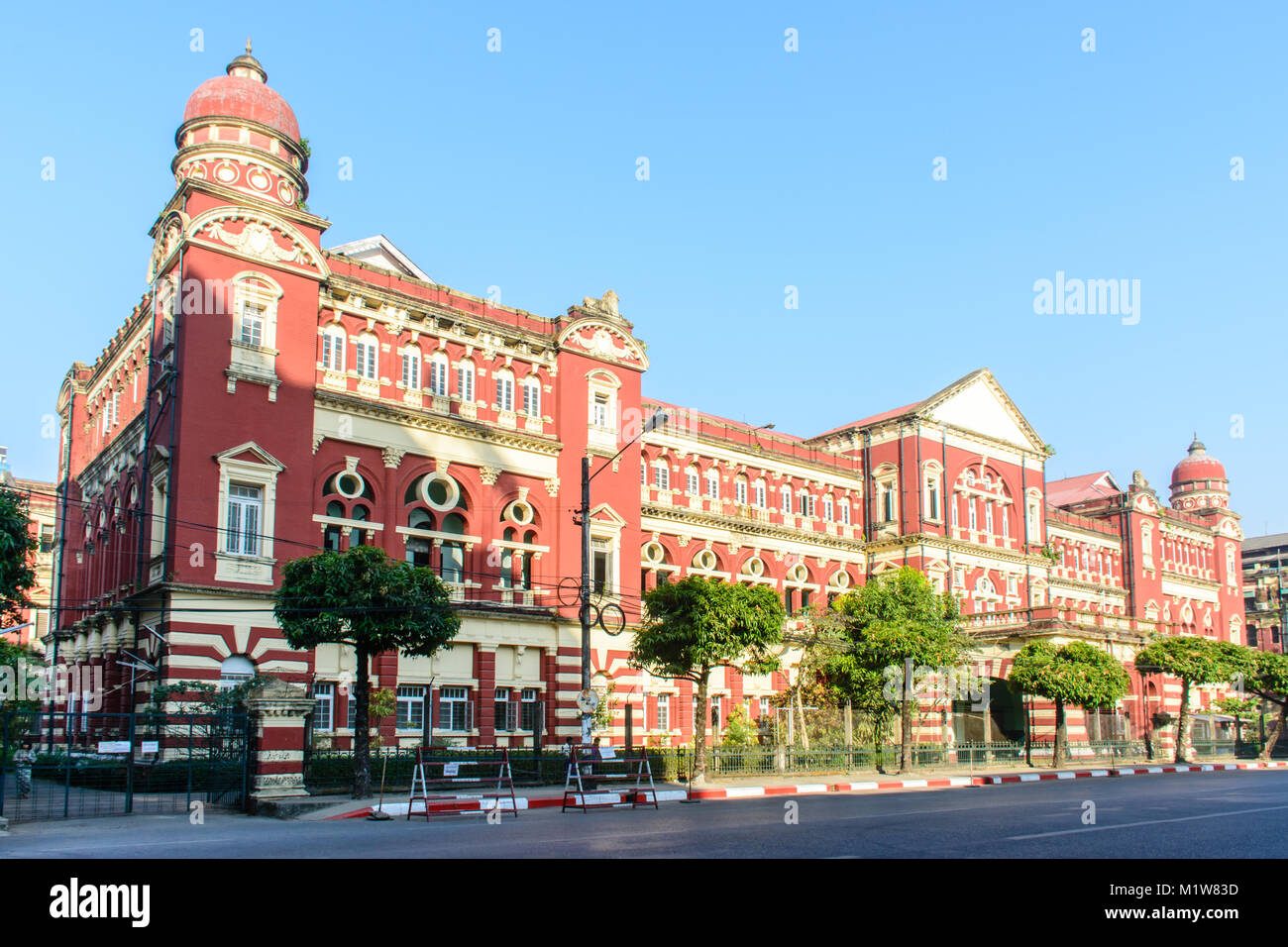 Yangon region court, Myanmar. Ancient colonial building. Feb-2018 Stock ...