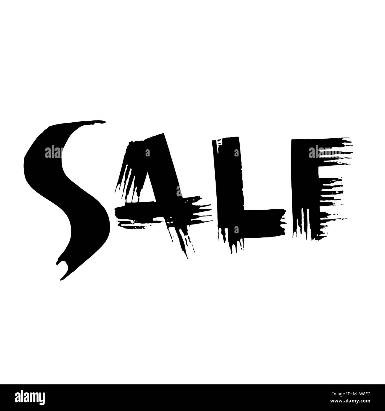 Sale handwritten lettering. Grunge dry brush inscription. Typography ...