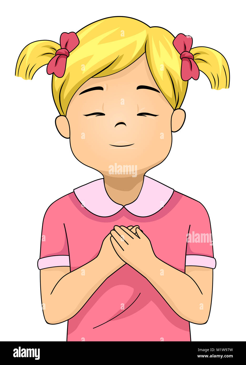 Colorful Illustration Featuring a Little Girl Closing Her Eyes and ...