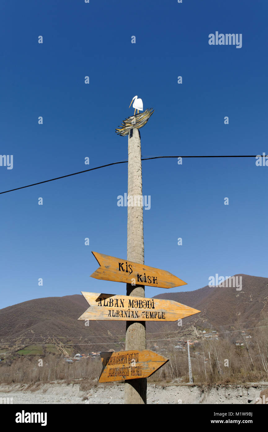 A road sign near Kish, Azerbaijan Stock Photo - Alamy