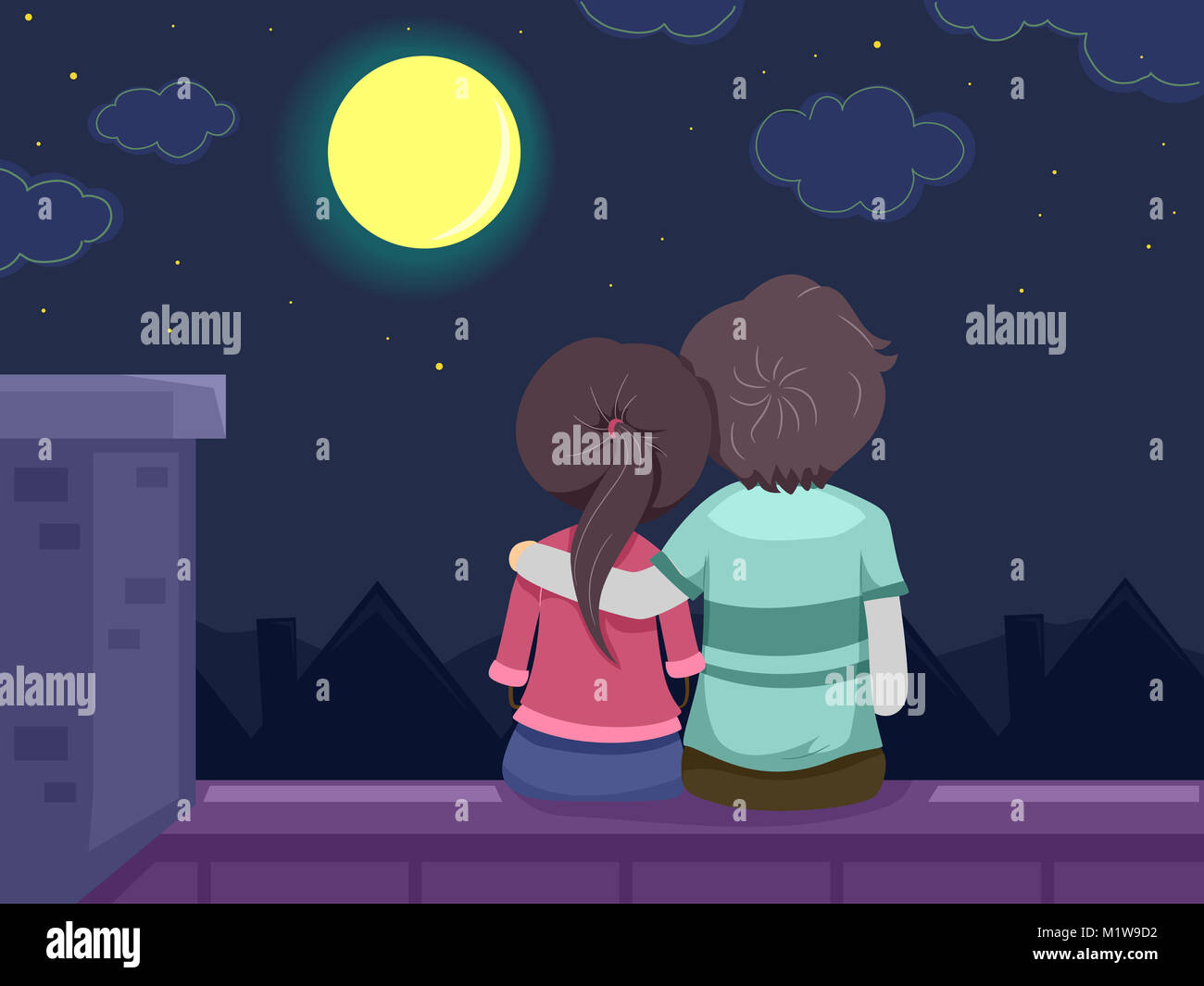 Stickman Illustration Featuring a Young Couple Spending a Romantic ...