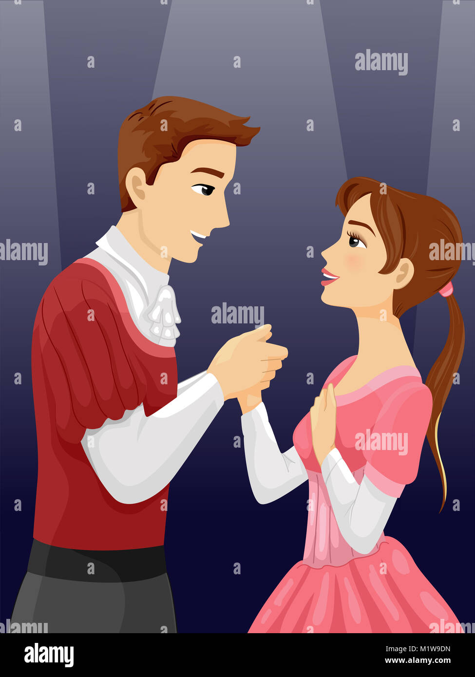 Illustration Featuring a Pair of Theater Actors Dressed Like a Prince ...