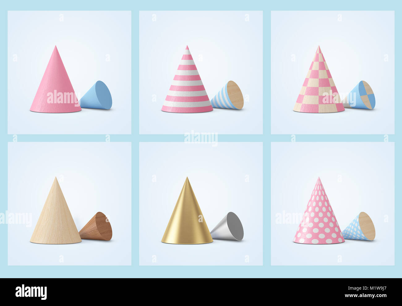 Graphic- 3D item set, colorful object of number, mobile phone, box and ...