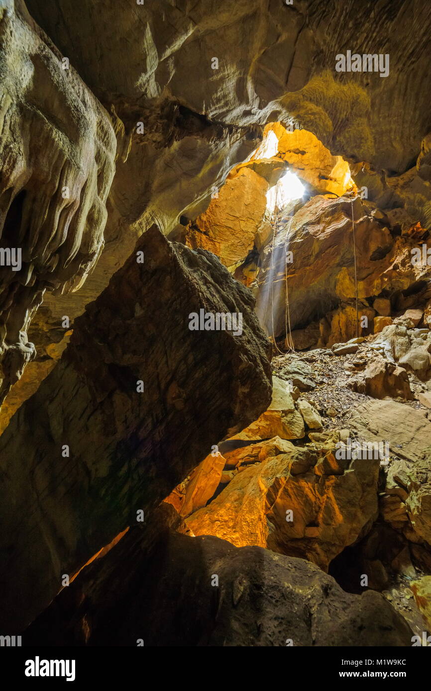 Sun beam in cave Stock Photo - Alamy