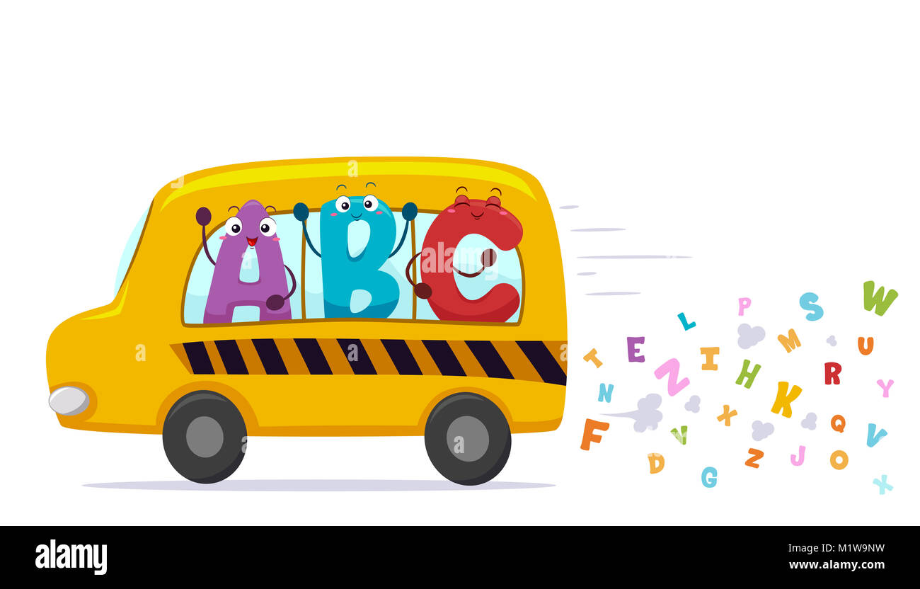 Mascot Illustration Featuring the Letters ABC Waving From Their School ...