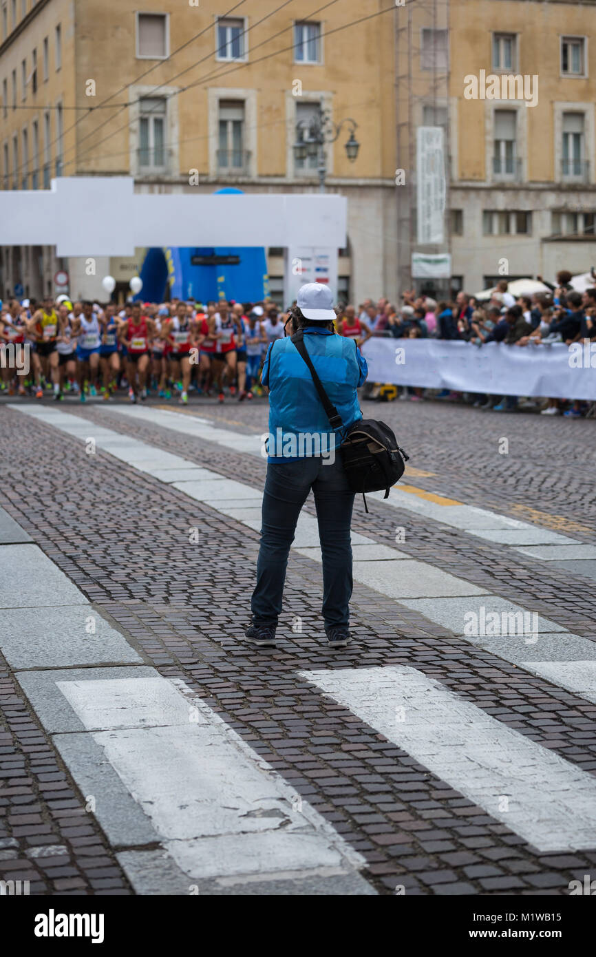 Sport Photographer Shooting Marathon Runners Ready for the Race at ...